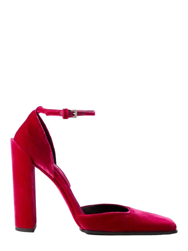 Alaïa 90 Velvet Pumps - Red
