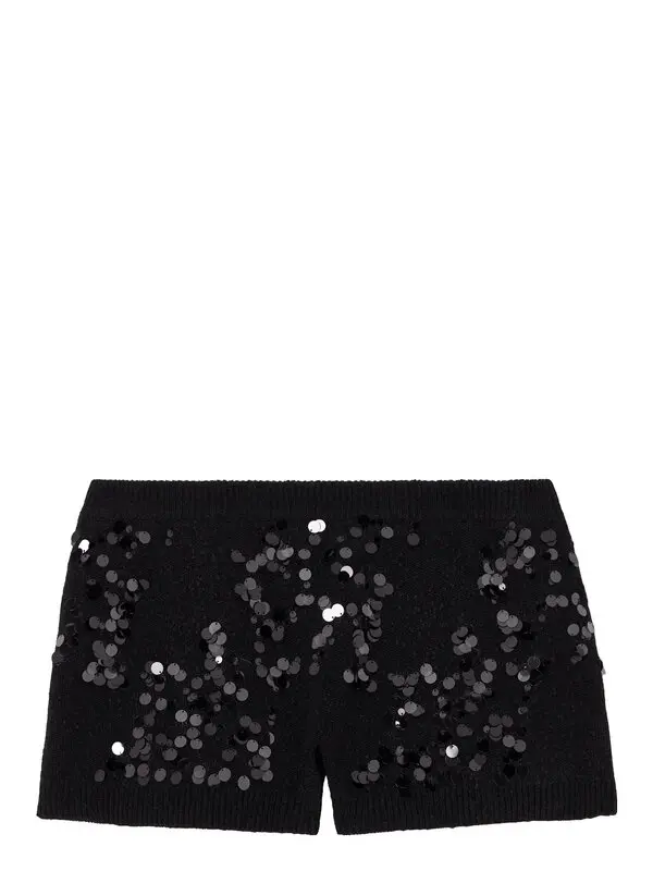 Gucci Sequined Bouclé Micro Shorts - Black
