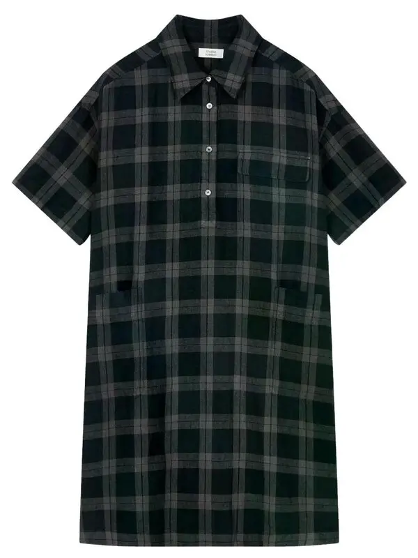STUDIO TOMBOY Checked Shirt Dress - Grey