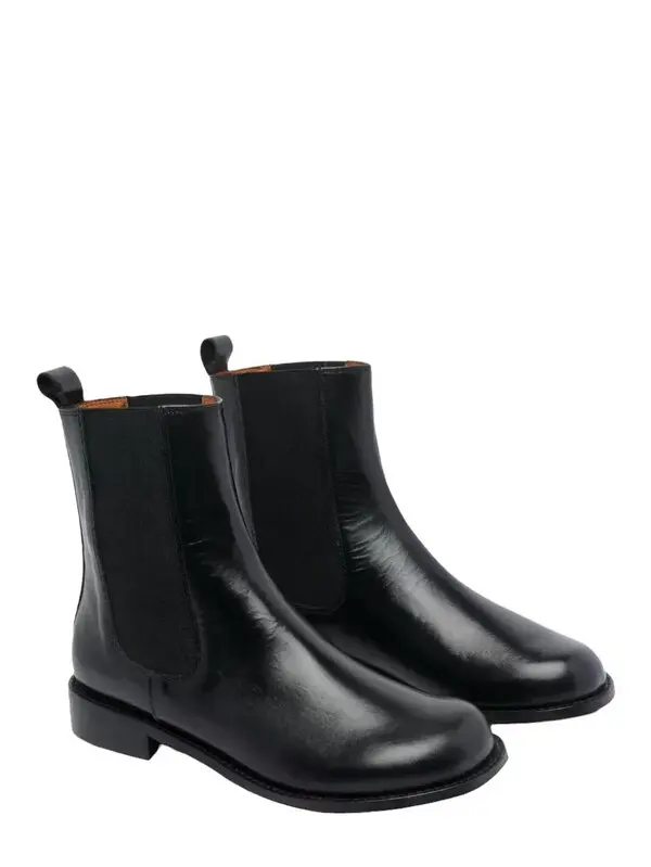 ANGEL ALARCON 30mm Leather Chelsea Boots - Black