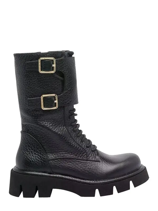 PALOMA BARCELO Lace-up Buckle Boots - Black