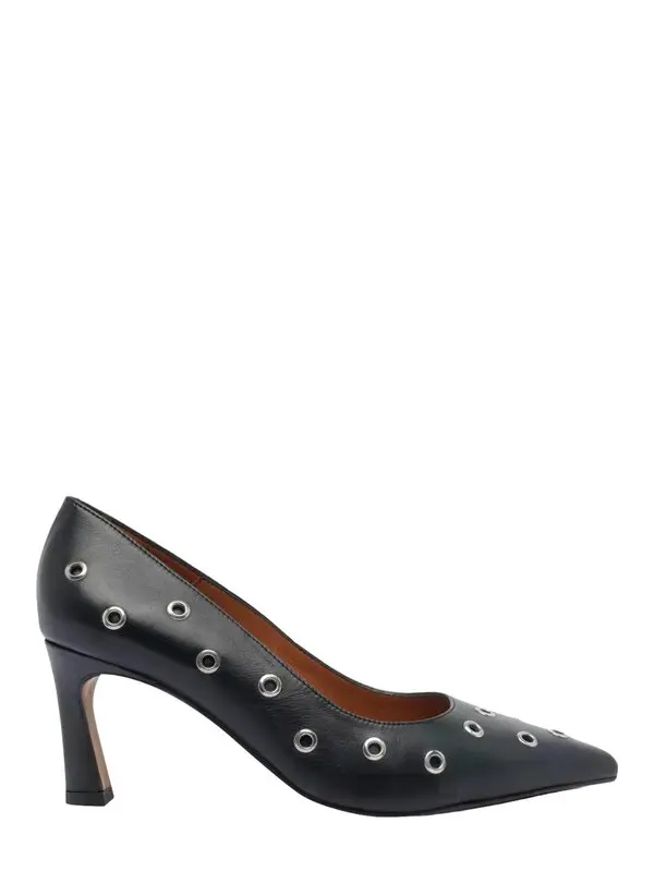 ANGEL ALARCON 75mm Eyelet Leather Pumps - Black