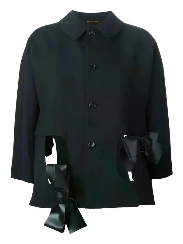 Comme Des Garçons Bow-detail Button-fastening Jacket - Black