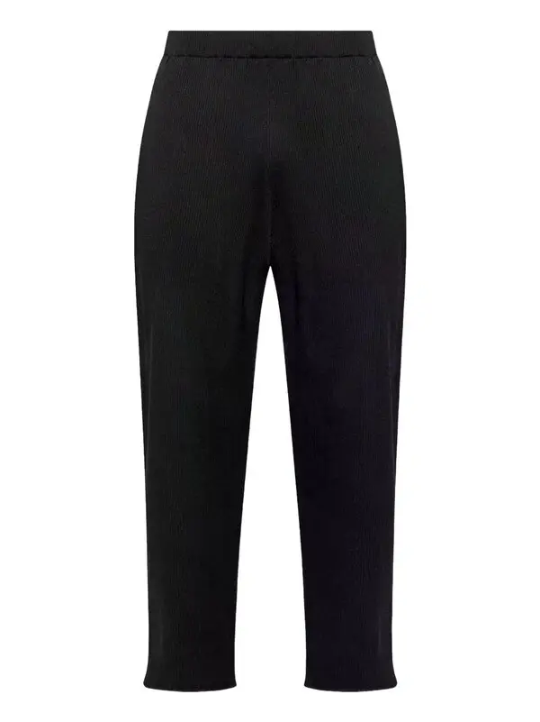 Issey Miyake Ribbed Frayed Trousers - Black