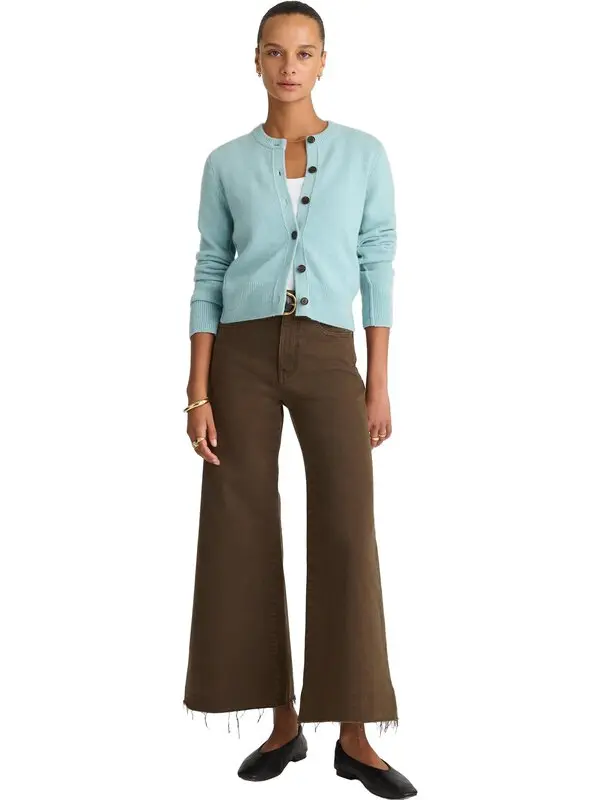 Madewell Flared Wide-leg Crop Jean - Dark Mocha