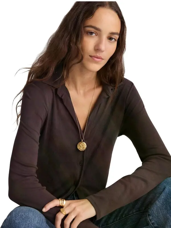 Madewell Camp Long-sleeve Top - Molasses