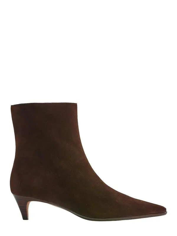 Madewell The Emilie Suede Ankle Boots - Dark Carob