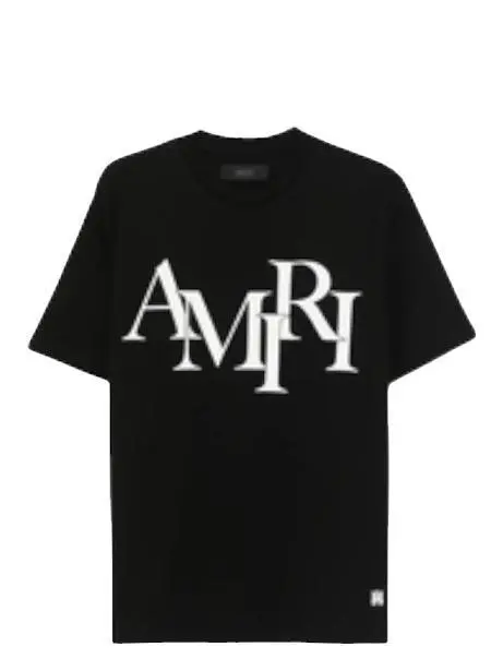 Amiri Staggered Logo T-shirt - Black