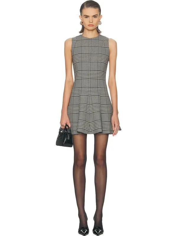 Brandon Maxwell Sophie Mini Dress - Prince Of Wales Plaid