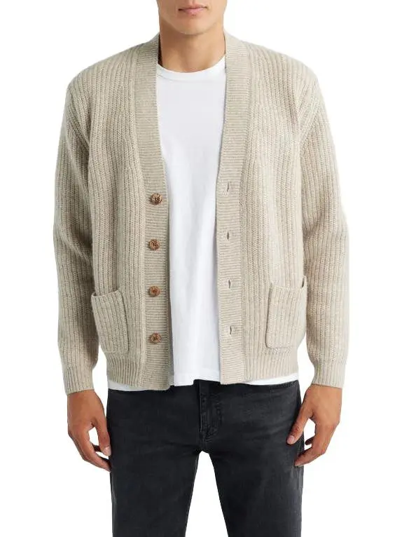 ALEX CRANE Vale Merino Wool V-neck Cardigan - Bone