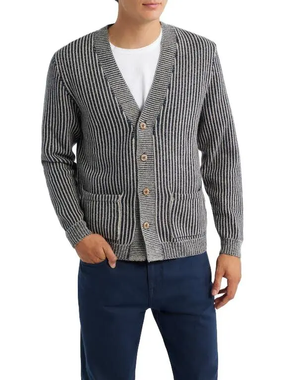 ALEX CRANE Vale Merino Wool V-neck Cardigan - Lines