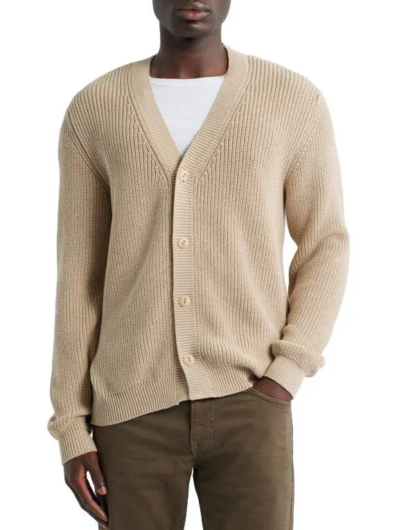 ALEX CRANE Organic Cotton V-neck Cardigan - Bone