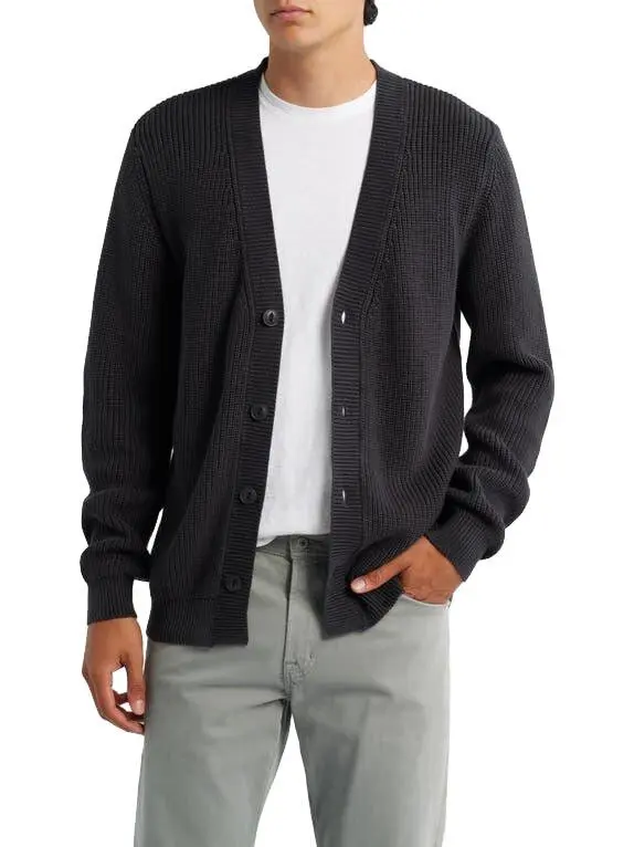 ALEX CRANE Organic Cotton V-neck Cardigan - Ink