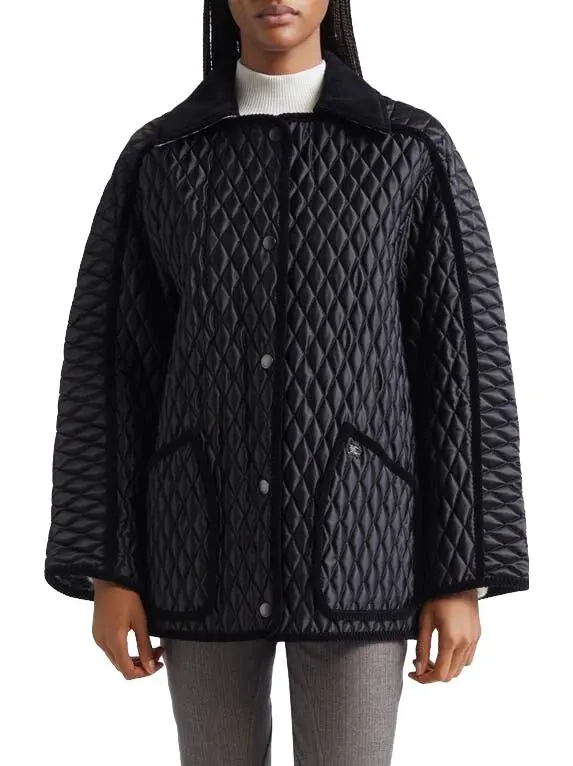 Burberry Floriston Quilted Nylon Barn Jacket - Black