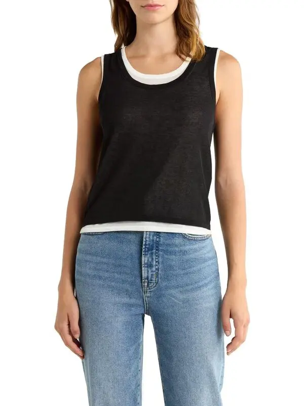 Rails Kelly Layered Tank - Black Ivory