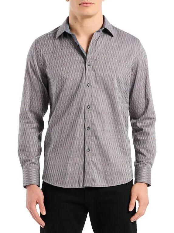 Robert Graham Akron Stretch Cotton Button-up Shirt - Brown
