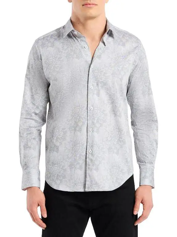 Robert Graham Lexington Floral Stretch Cotton Button-up Shirt - White