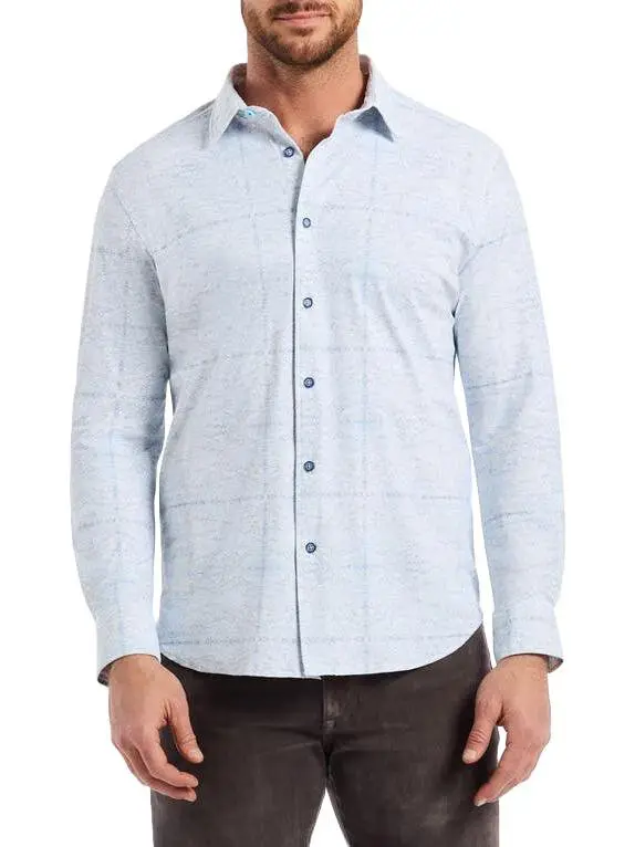 Robert Graham Irving Knit Button-up Shirt - Blue