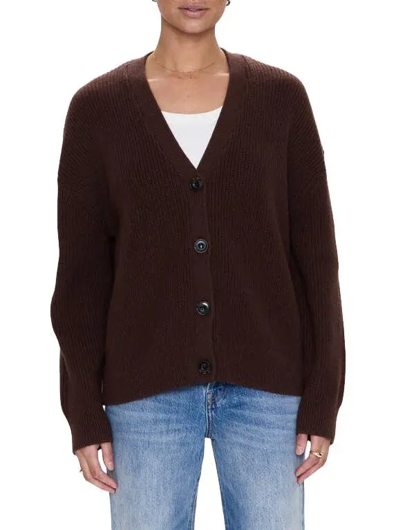 PISTOLA Orla Ribbed V-neck Cardigan - Chocolate