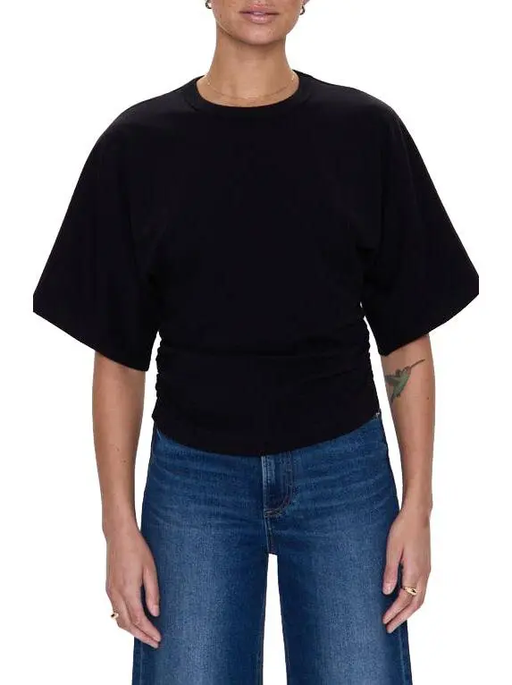 PISTOLA Veronica Drop Shoulder Cotton T-shirt - Noir