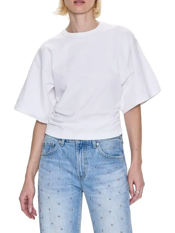PISTOLA Veronica Drop Shoulder Cotton T-shirt - Le Blanc