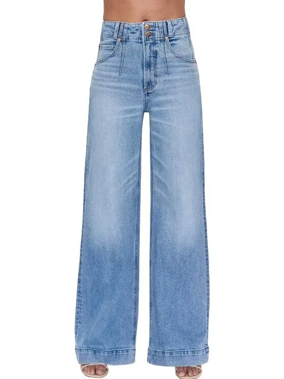 PISTOLA Lana Double Button Wide Leg Jeans - Terrace