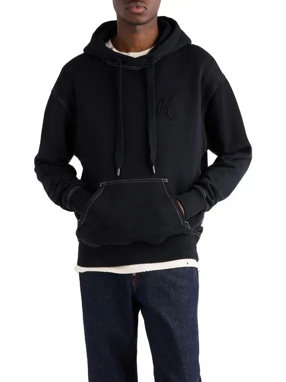 Isabel Marant Oversized Logo Embroidered Hoodie - Black