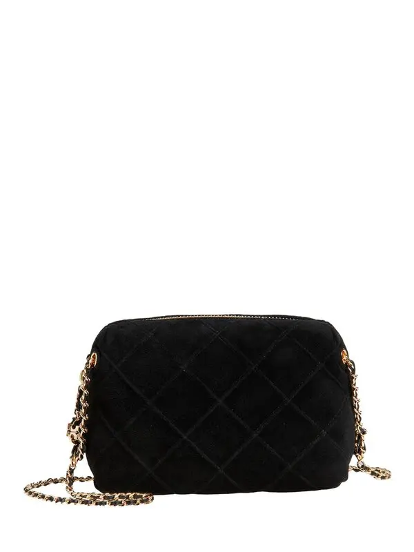 Tory Burch Fleming Soft Suede Crossbody Bag - Black