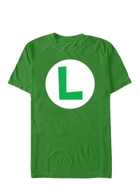 NINTENDO Luigi Circle Icon Graphic T-shirt - Kelly Green