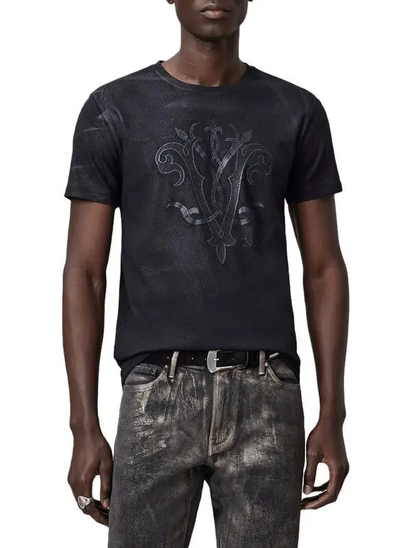 John Varvatos 25th Anniversary Embroidered T-shirt - Black