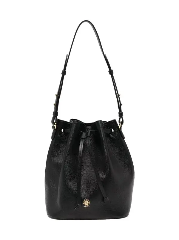 Bally Leather Drawstring Bucket Bag - Black