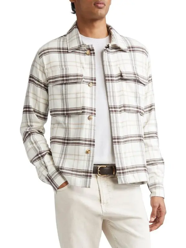 Eleventy Plaid Overshirt - 25-02 Cocoa And Sand