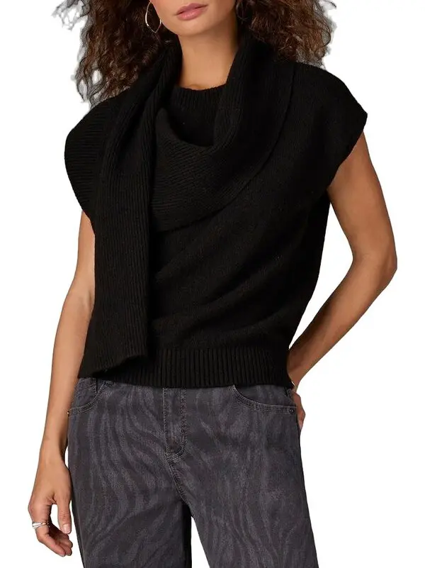 Wit & Wisdom Scarf Sweater - Black