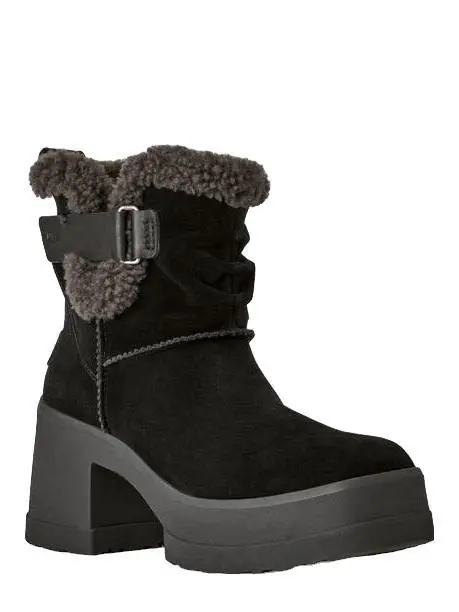 UGG Moxy Genuine Shearling Trim Pull-on Boot - Black