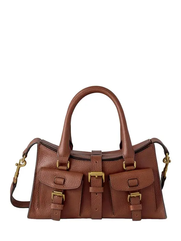Mulberry Mini Roxanne Revived Grained Leather Crossbody Bag - Oak