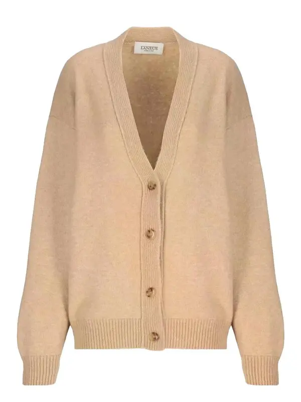 LANEUS V-neck Buttoned Cardigan - Brown