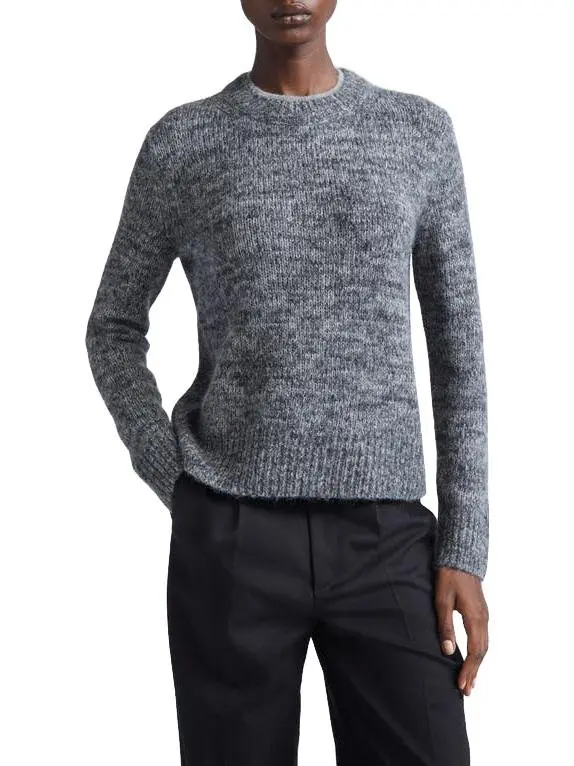 Vince Marled Crewneck Sweater - Medium Heather Grey Combo