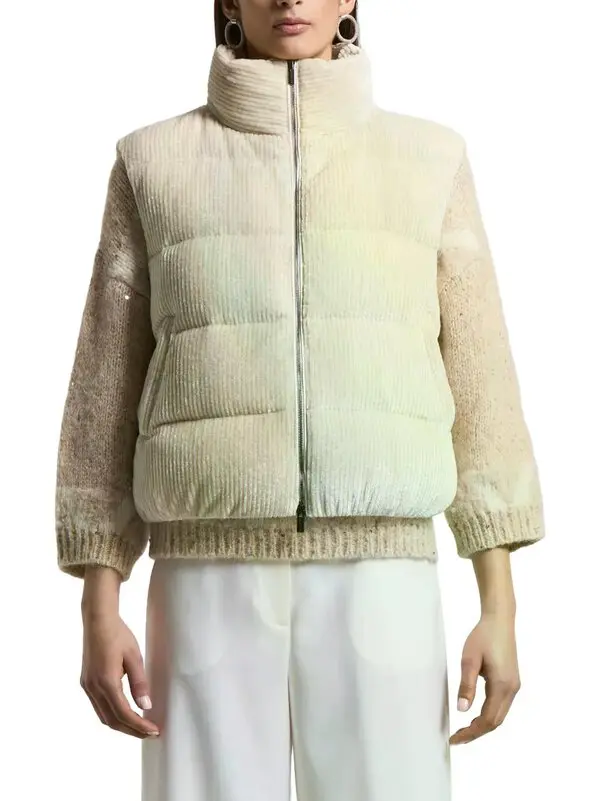 Peserico Quilted Corduroy Gilet - Neutrals