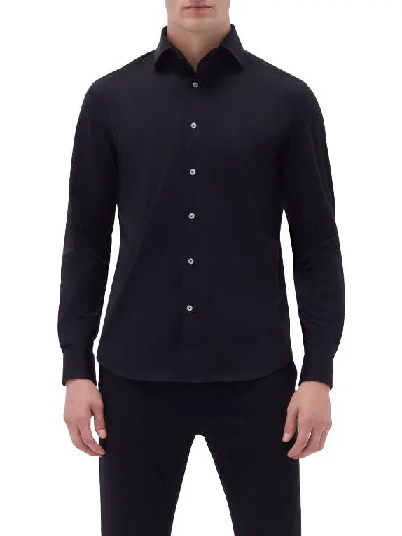 Bugatchi Devon Ooohcotton® Button-up Shirt - Black