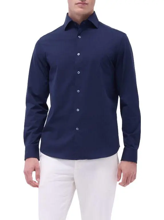 Bugatchi Devon Ooohcotton® Button-up Shirt - Navy