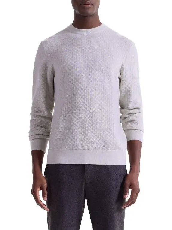 Bugatchi Basketweave Stitch Merino Wool Sweater - Sand