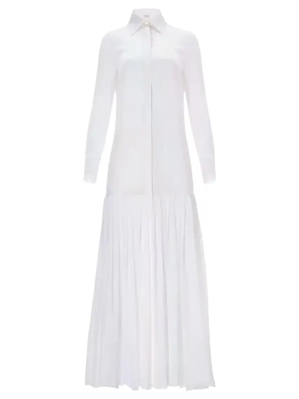 IL VOLO Noa Pleated Shirt Dress - White