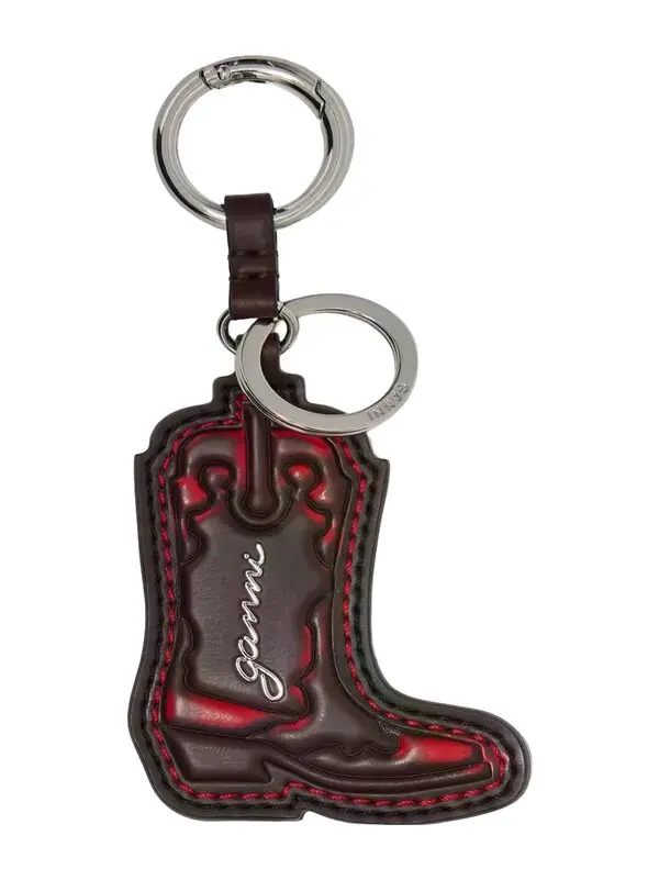 GANNI Boot-shaped Keyring - Red