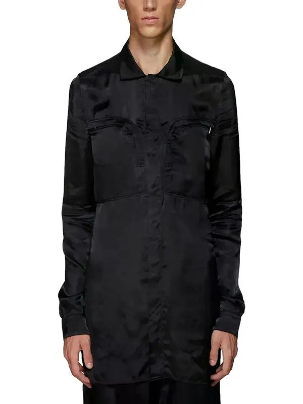 Rick Owens Cutaway Collar Shirt - Black
