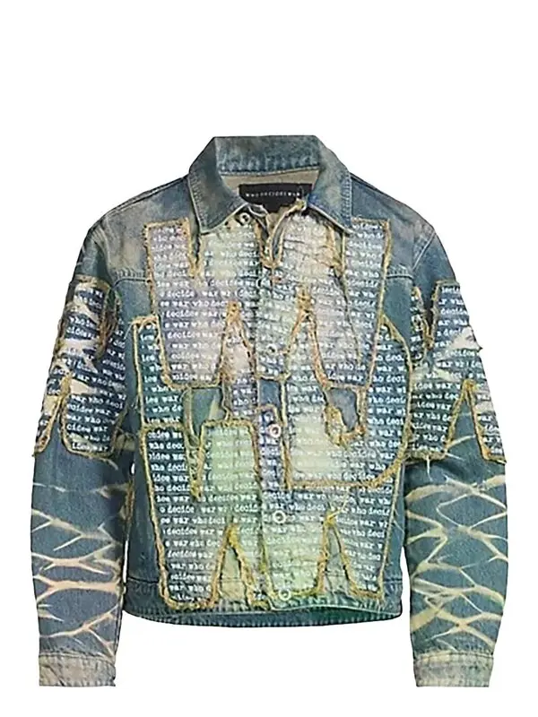 WHO DECIDES WAR BY EV BRAVADO Overlay Denim Jacket - Blue