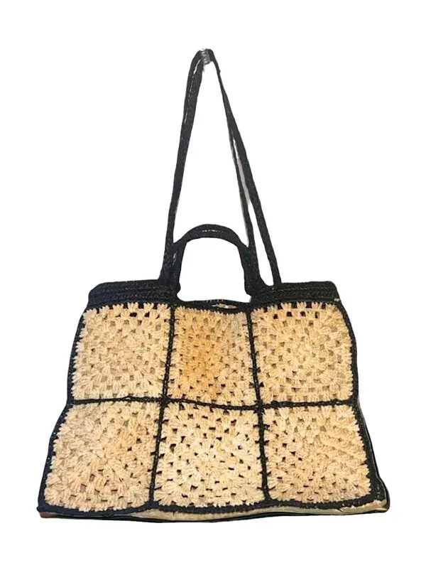 ZANATANY CONCEPTS Carrey Raffia Tote Bag - Black
