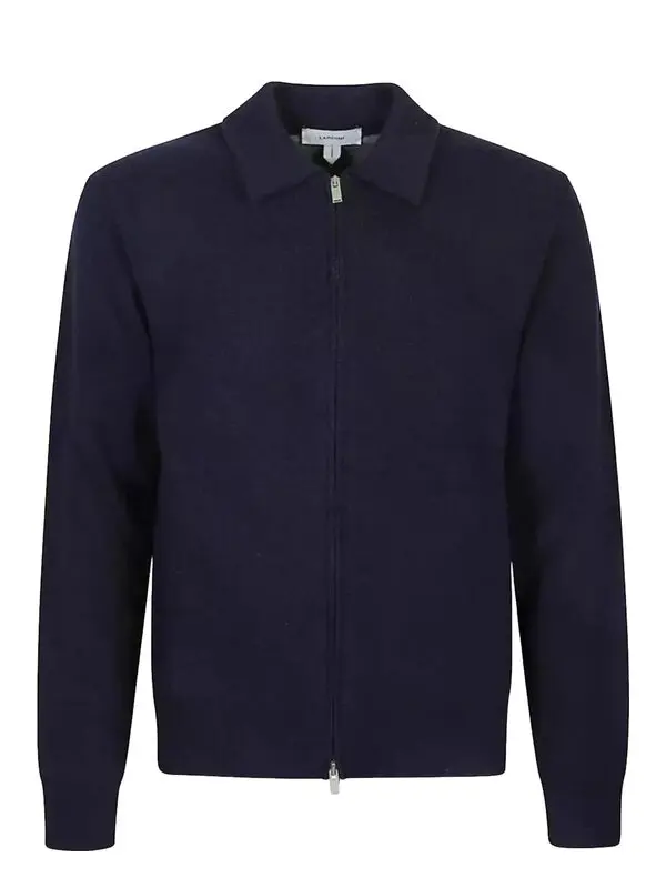 LARDINI Zip-up Cardigan - Blue
