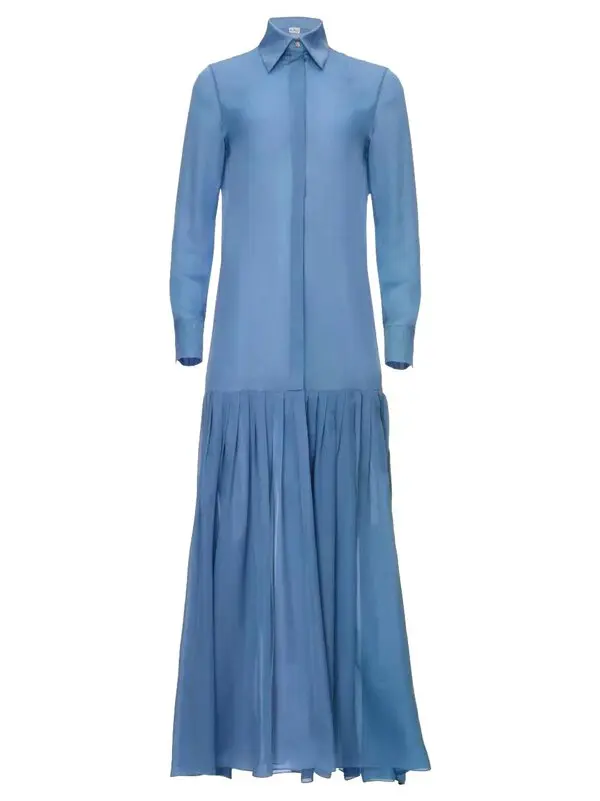 IL VOLO Pleated Shirt Dress - Blue