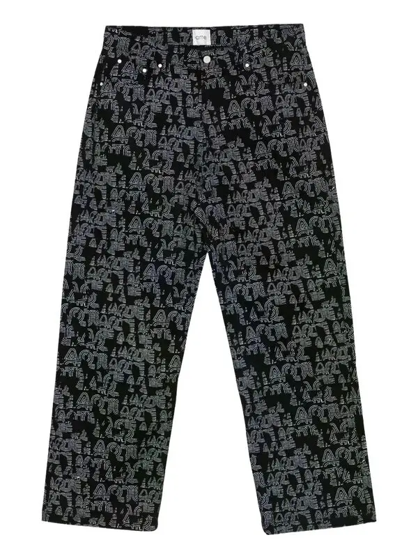 ARTE ANTWERP Logo-print Trousers - Black