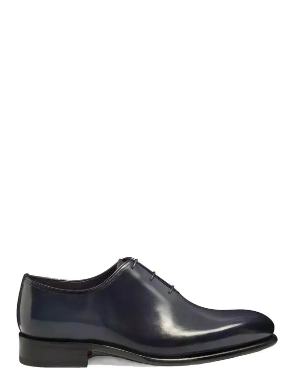Santoni Leather Lace-up Oxfords - Blue